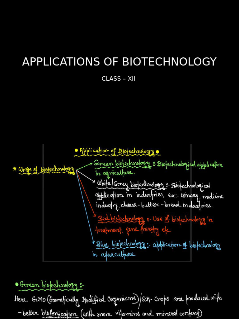 Applications of Biotechnology | PDF