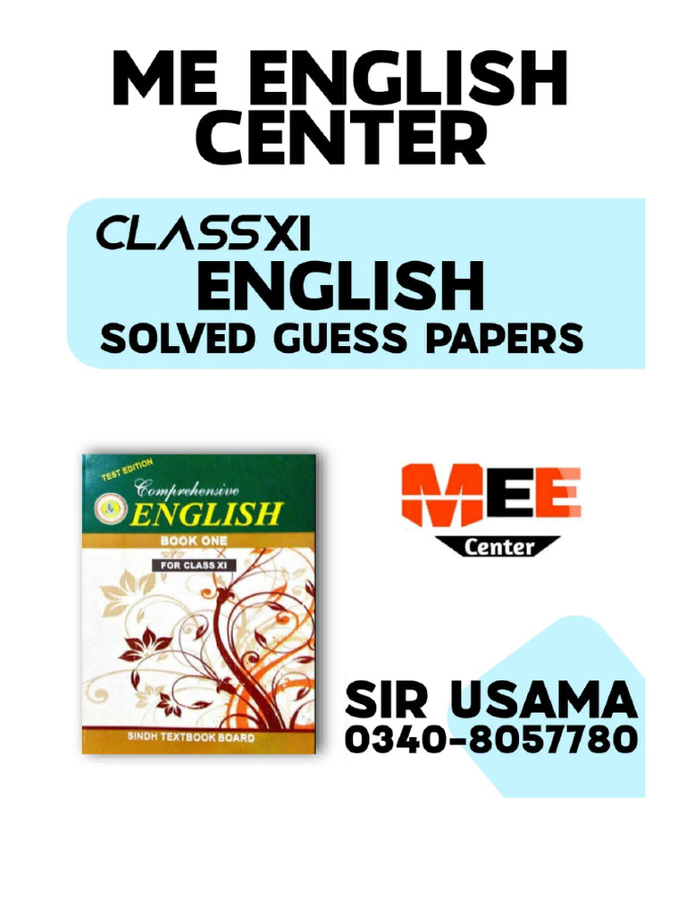 Class 11 English Guess Paper 2026 | PDF | Muhammad Ali Jinnah