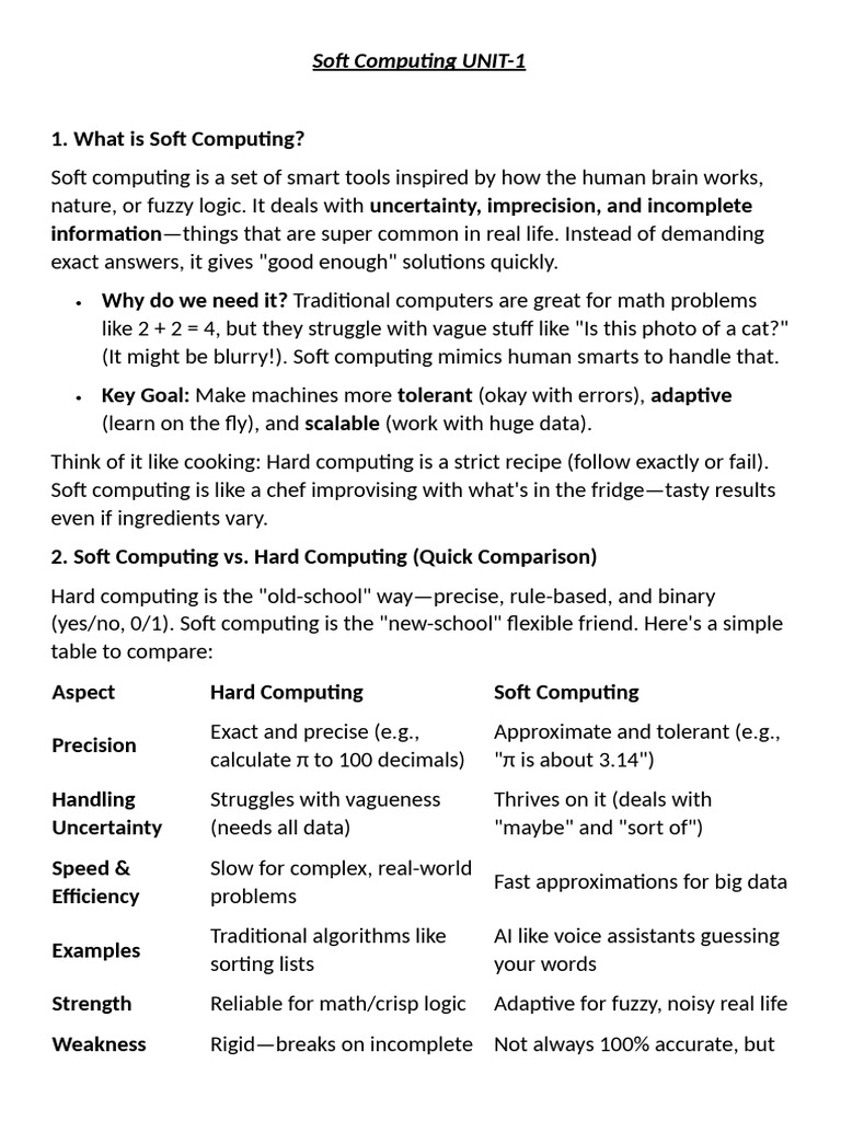 Introduction to Soft Computing Concepts | PDF | Fuzzy Logic | Deep Learning