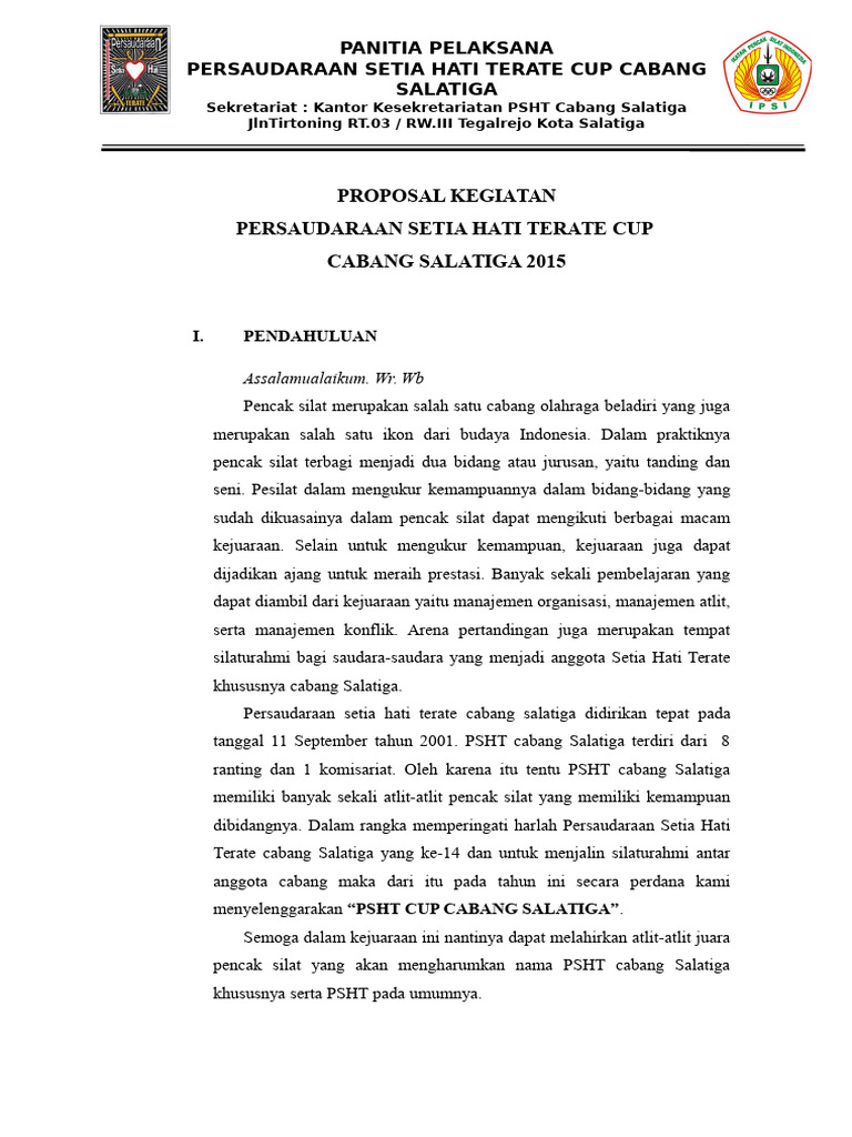 Proposal SH Cup Cabang | PDF