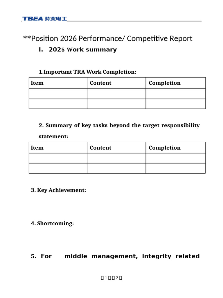 Attachment 1 Performance & Competitive Report Format | PDF