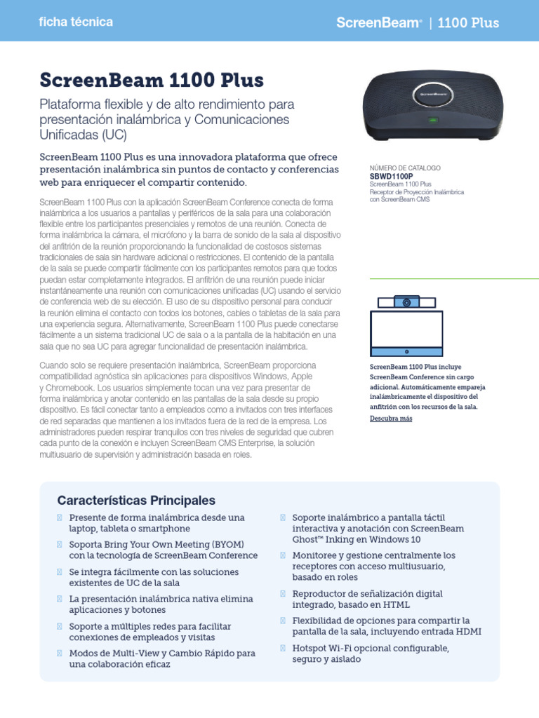 Receptor Inalámbrico ScreenBeam 1100 Plus | PDF | Microsoft Windows ...