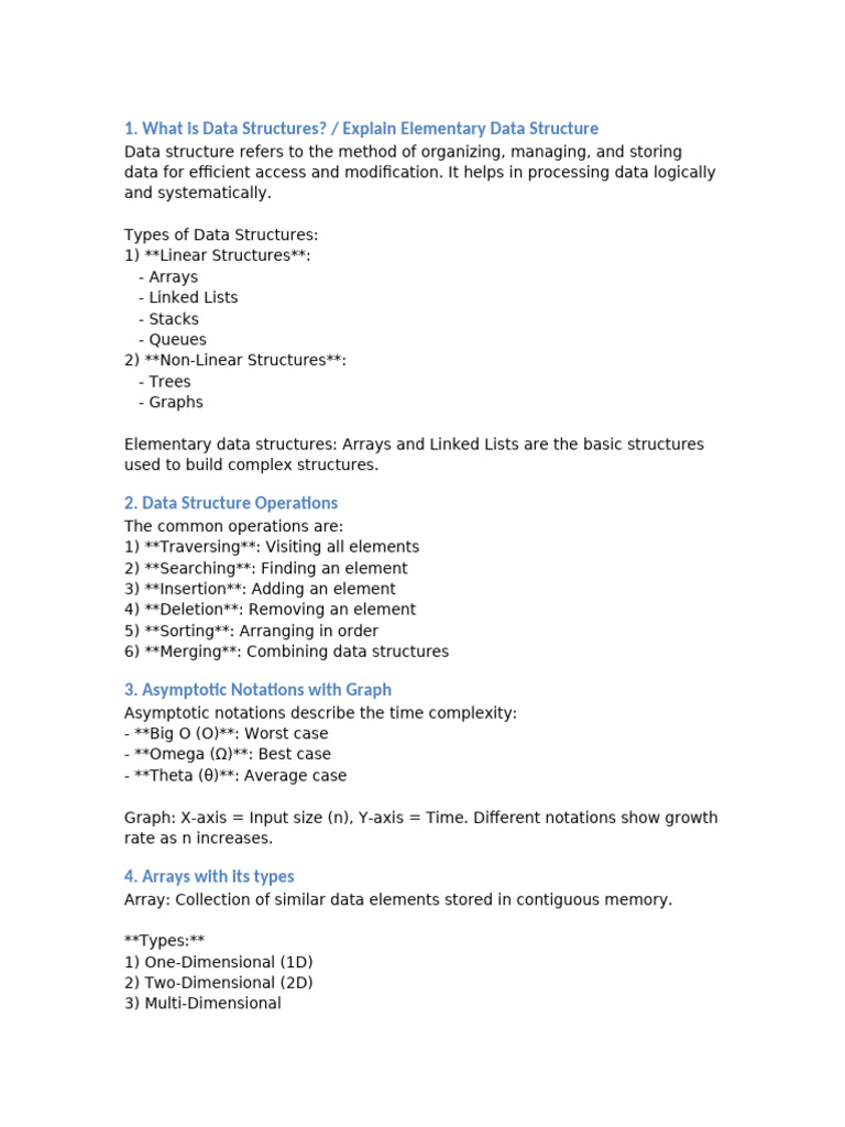 Data Structures Detailed Answers | PDF | Applied Mathematics | Software ...