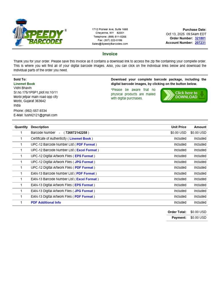 Speedy Invoice-321801 | PDF | Telecommunications | Computing