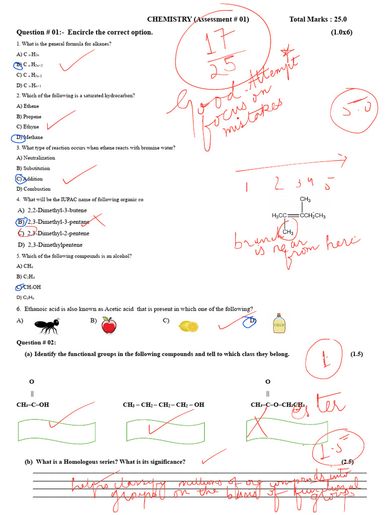 O Levels Chemistry Ans by Shaiq | PDF | Alkene | Ethanol