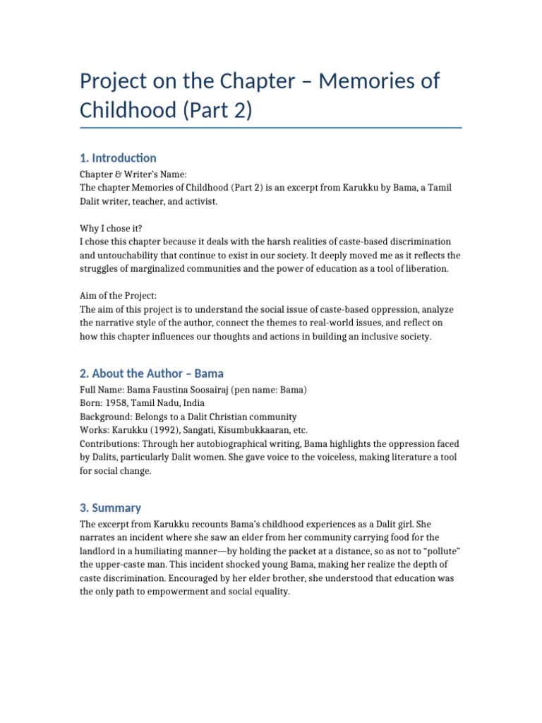 Understanding Caste in Bama's Memoir | PDF | Dalit | Caste