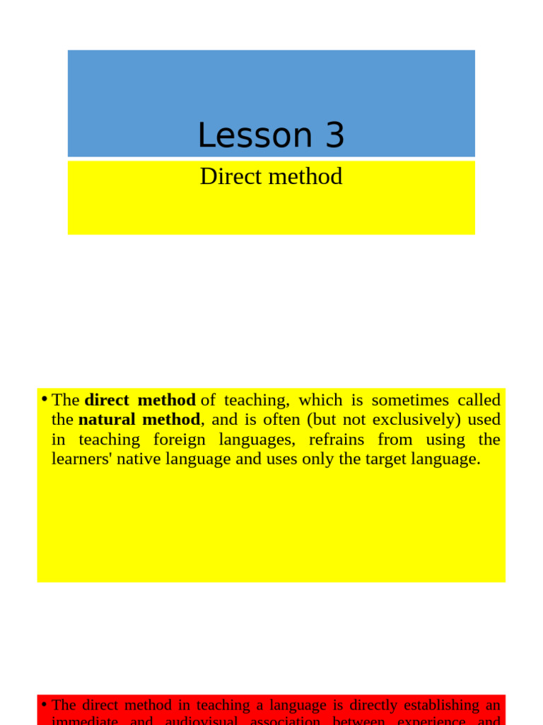 Lesson 3. (Direct Method) PPT | PDF | Second Language | Linguistics