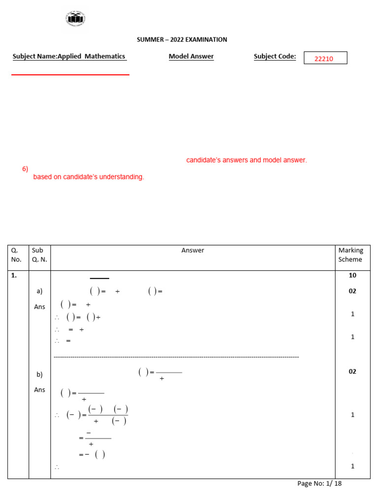 2022 Summer Model Answer Paper (Msbte Study Resources) | PDF