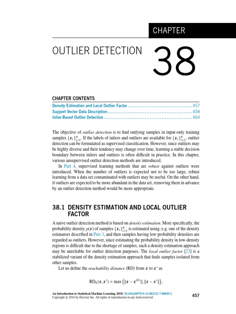 Chapter 38 - Outlier Detectio - 2016 - Introduction To Statistical Machine Learn | PDF | Outlier ...