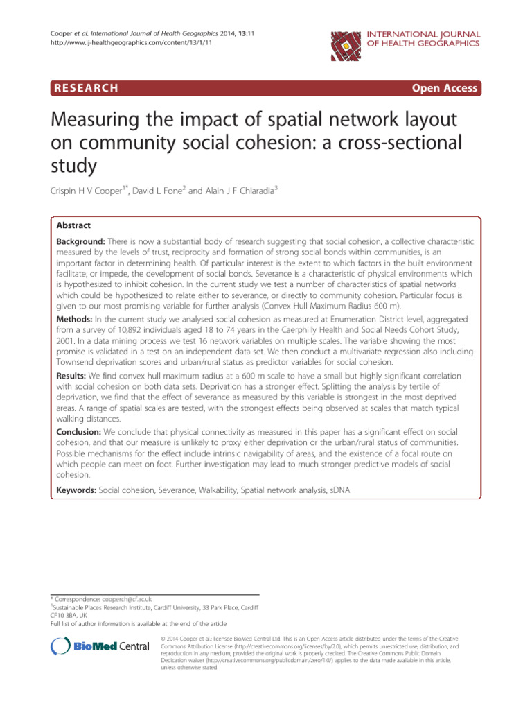 2014 Measuring The Impact of Spatial Network Layout On Community Social ...