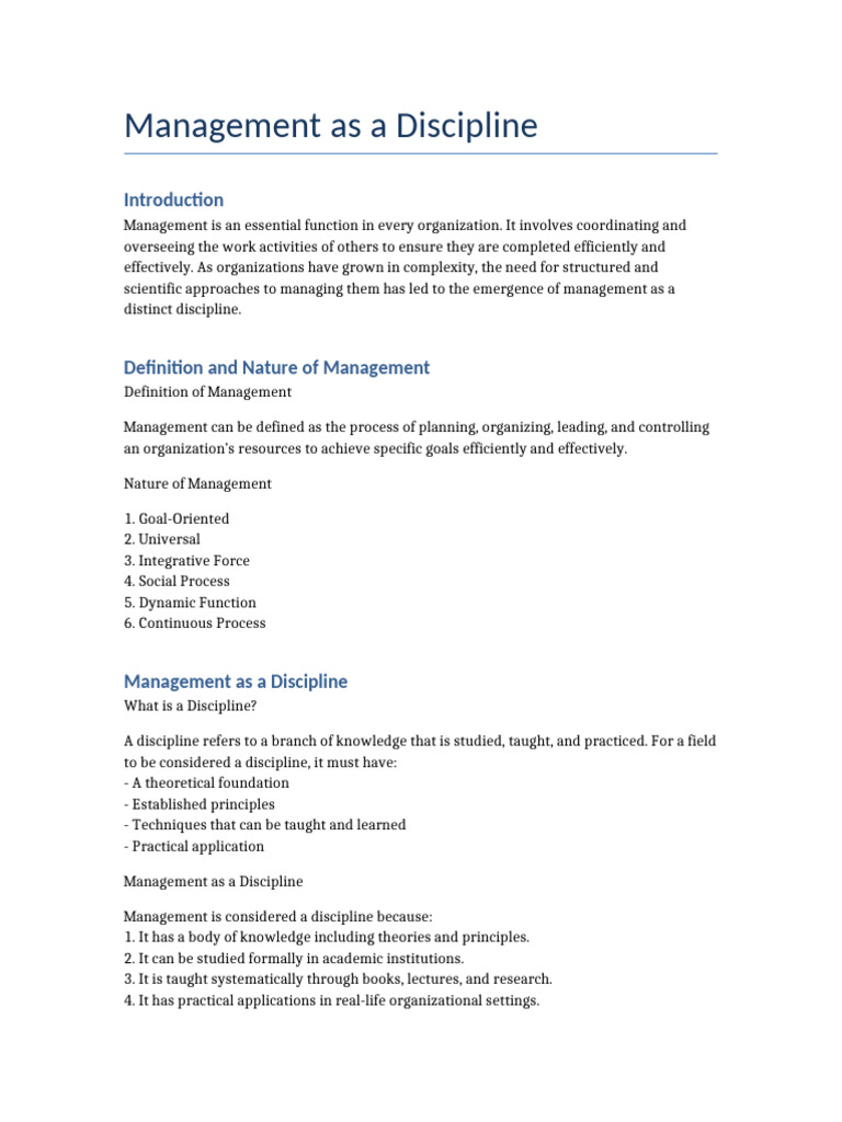 Understanding Management as a Discipline | PDF | Disciplines | Knowledge