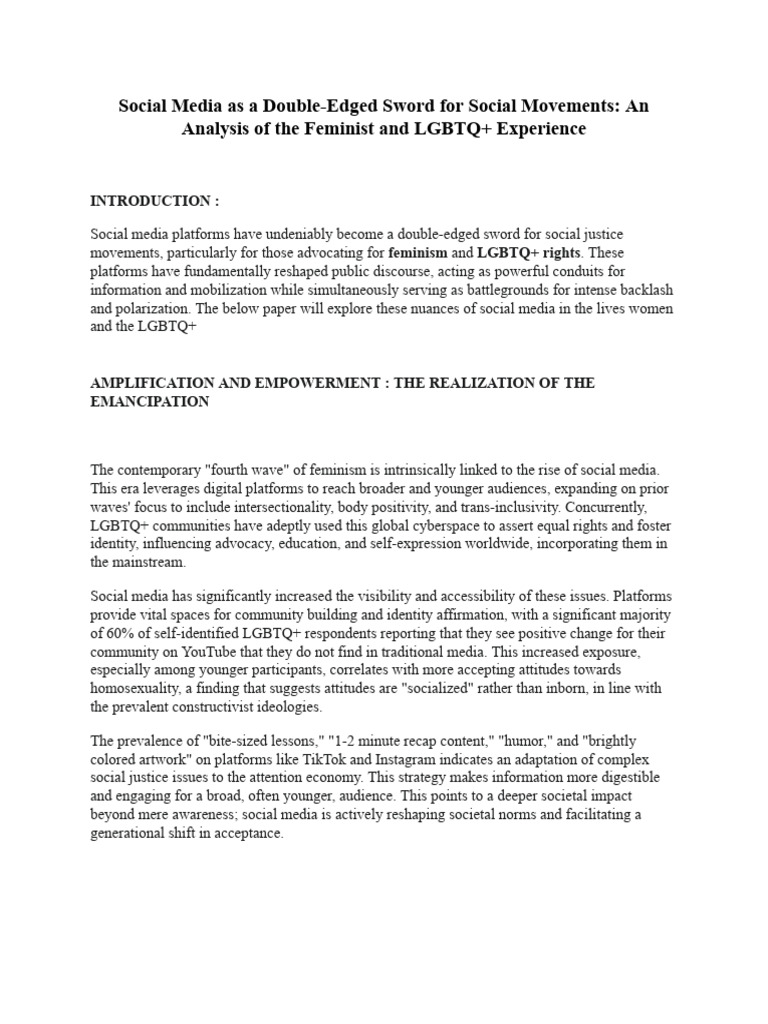 Feminism and LGBTQ On Social Media | PDF | Gender Studies | Feminism