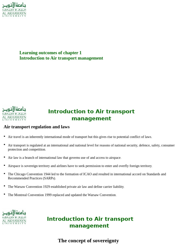 Learning Outcome Chapter 1 Introduction To Air Transport Business | PDF ...