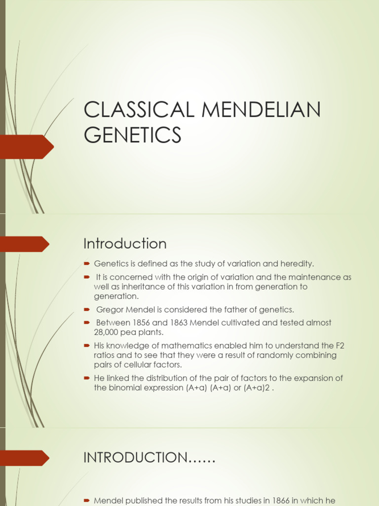 Classical Mendelian Genetics 10. | PDF | Dominance (Genetics) | Genotype