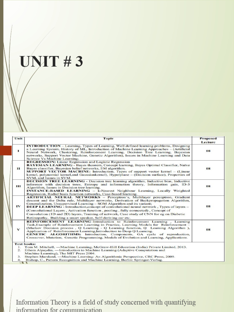 Unit3 mlt | PDF | Occam's Razor | Statistical Classification