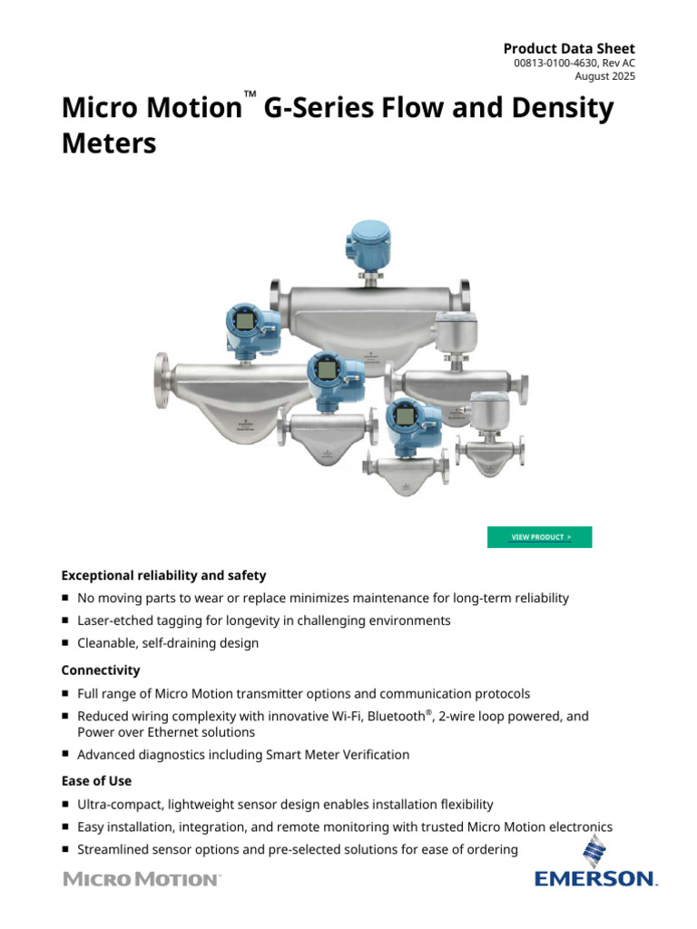 G-Series Flow & Density Meters Overview | PDF | Flow Measurement | Gases
