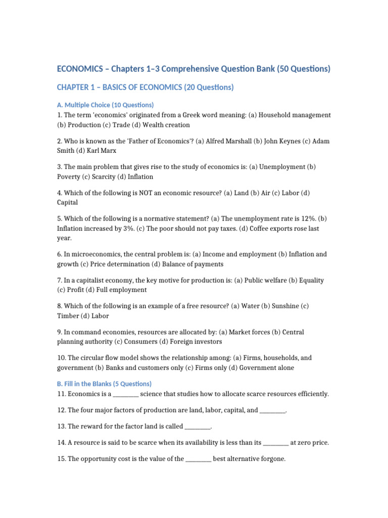 Economics Questions Ch1-3 | PDF | Elasticity (Economics) | Demand