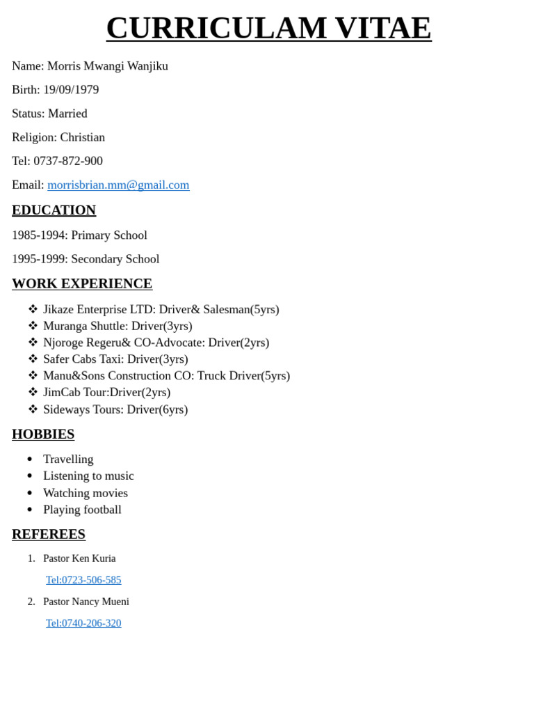 Curriculam Vitae | PDF