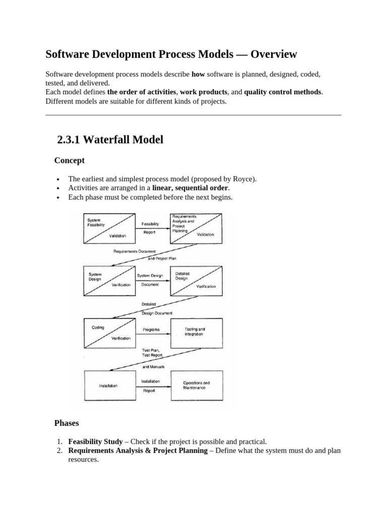 Software Development Process Models | PDF | Software Development Process | Class (Computer ...