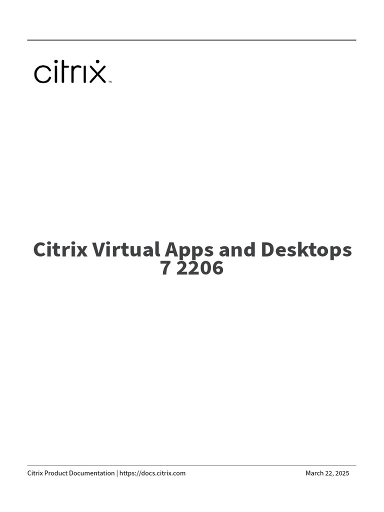 Citrix Virtual Apps y Escritorios 7.2206 | PDF | Sistemas Citrix ...