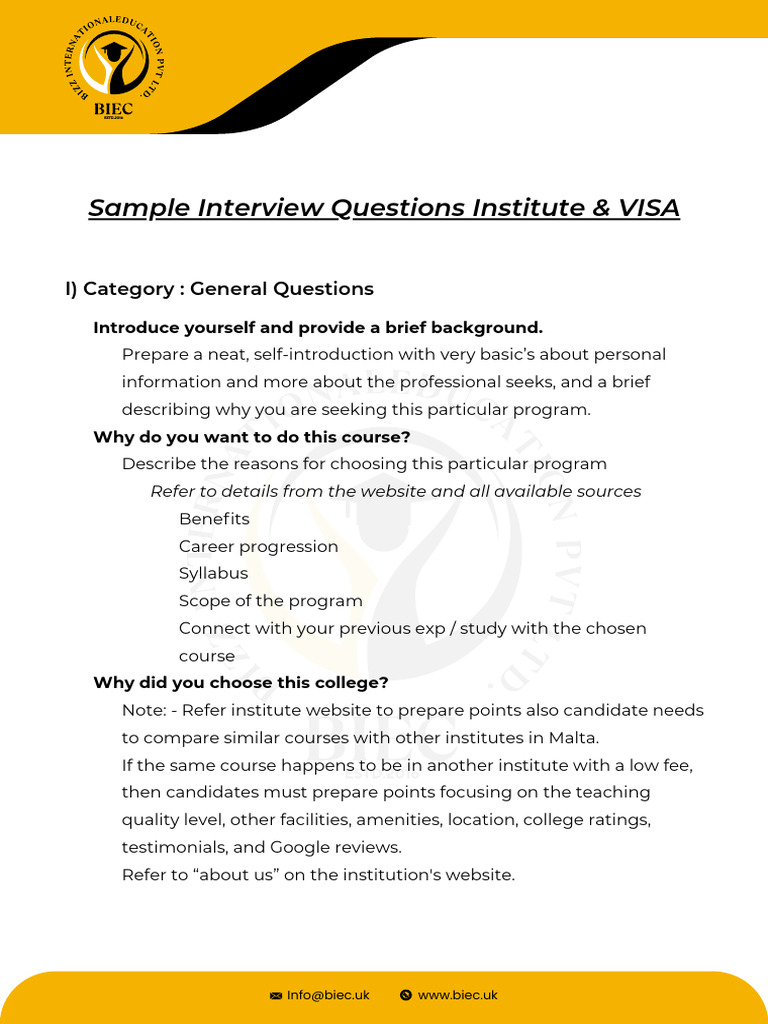 Interview Questions - Bizz | PDF | Cost Of Living | Insurance
