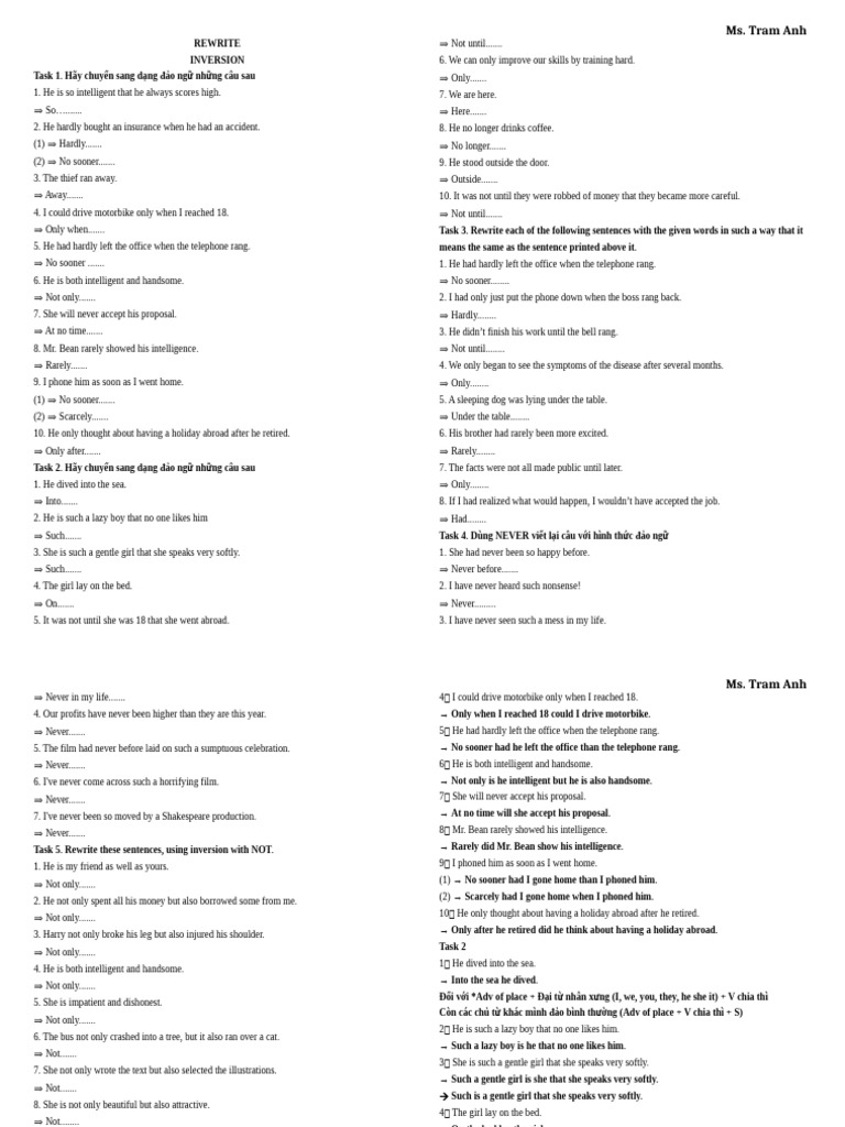 Inversion - Word Form - Key | PDF | Infection | Virus