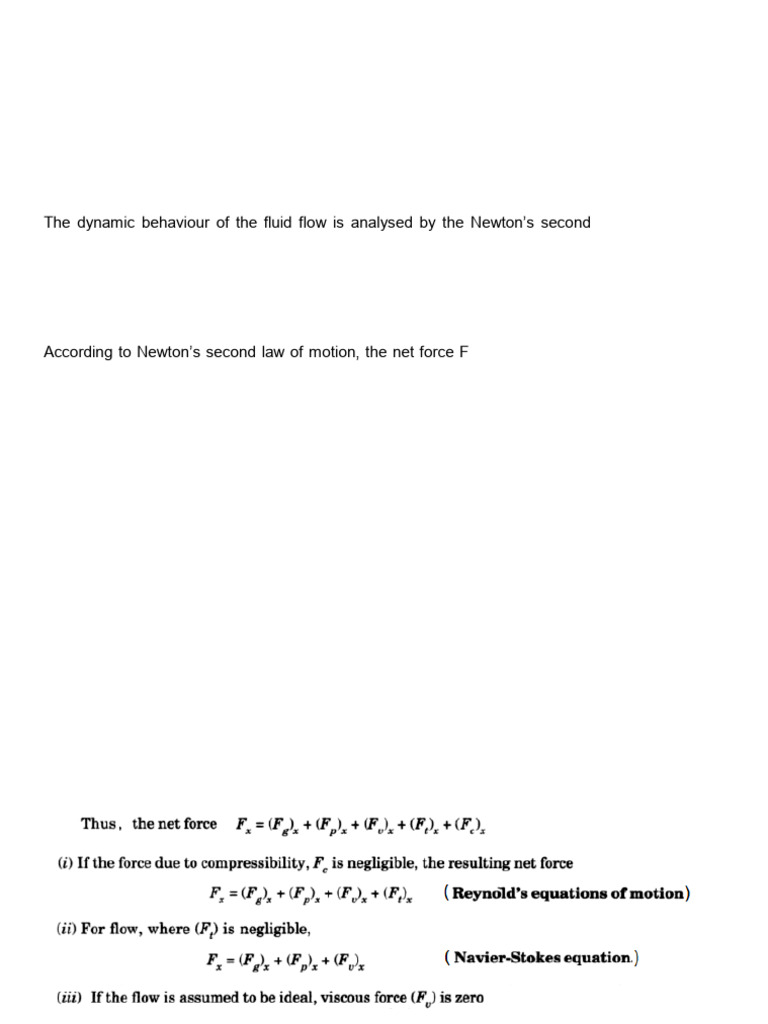 Ch6 - Dynamics of Fluid Flow - Lecture | PDF | Fluid Dynamics | Force