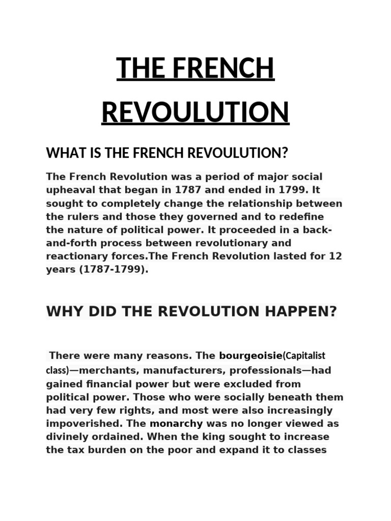 The French Revoulution | PDF | French Revolution | Age Of Enlightenment