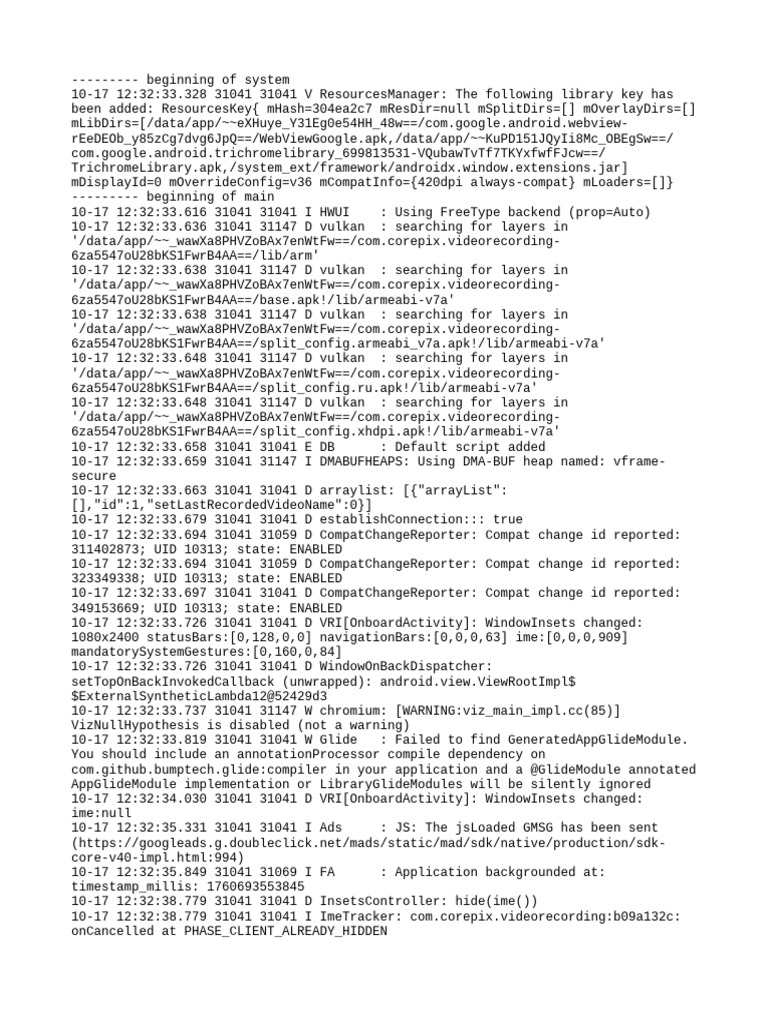 logcat_1760693553498 | PDF | System Software | Microsoft Windows