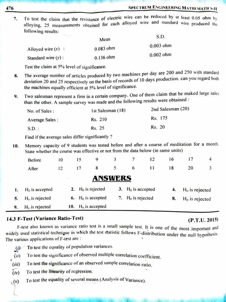 F test.pdf.2025 | PDF | F Test | Statistical Significance