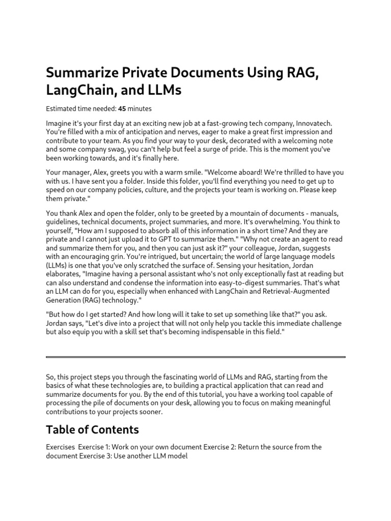 Vertopal.com_Summarize Private Documents Using RAG LangChain and LLMs | PDF | Search Engine ...