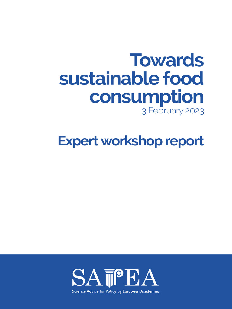 Towards A Sustainable Food Consumption - SAPEA - Expert Workshop Report ...