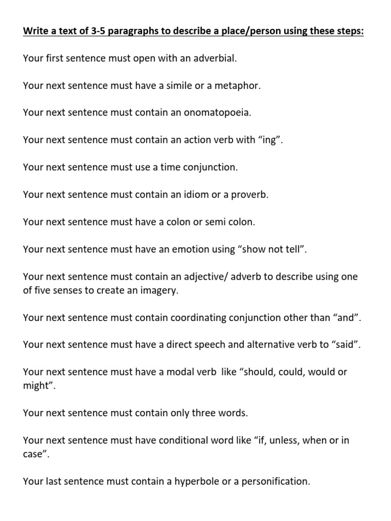 Creative Writing Structure Guide | PDF