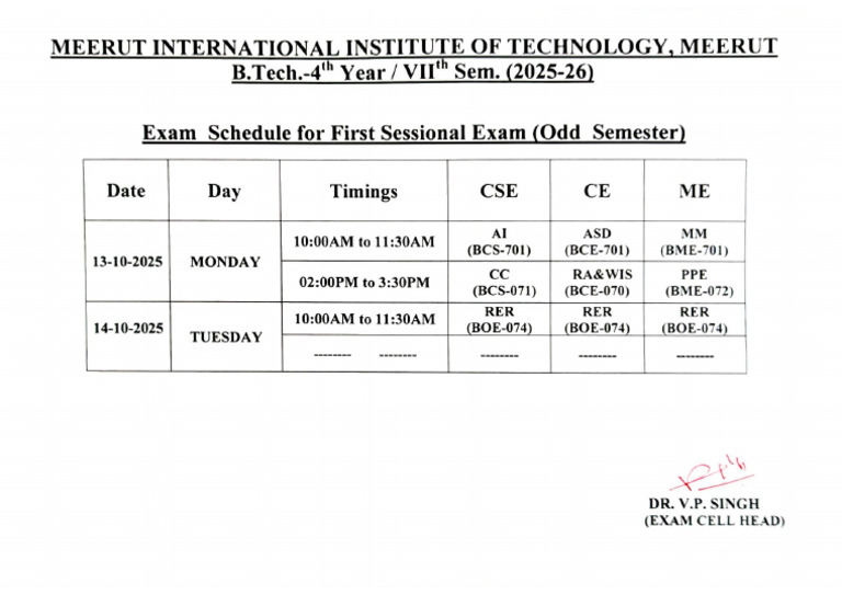 Date Sheet | PDF
