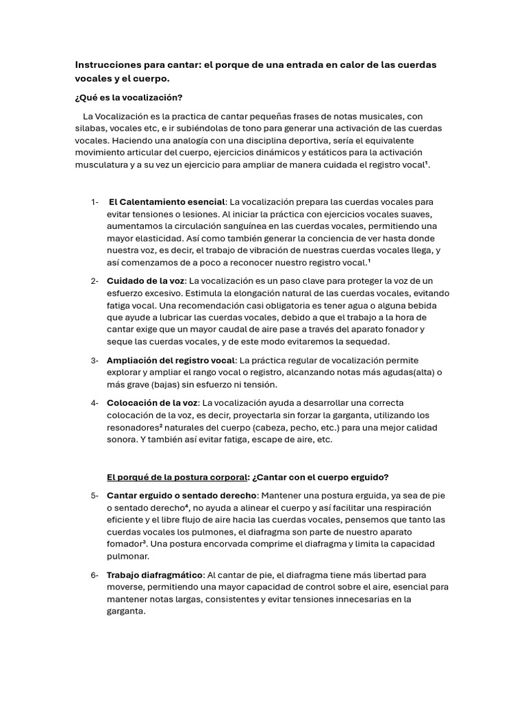 Instrucciones para Cantar | PDF | Canto | Instrumentos de cuerda
