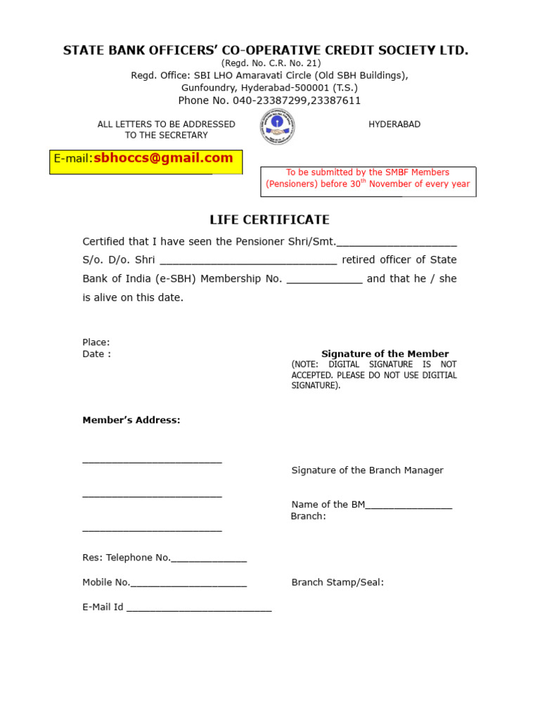 Life Certificate for Pensioners Submission | PDF