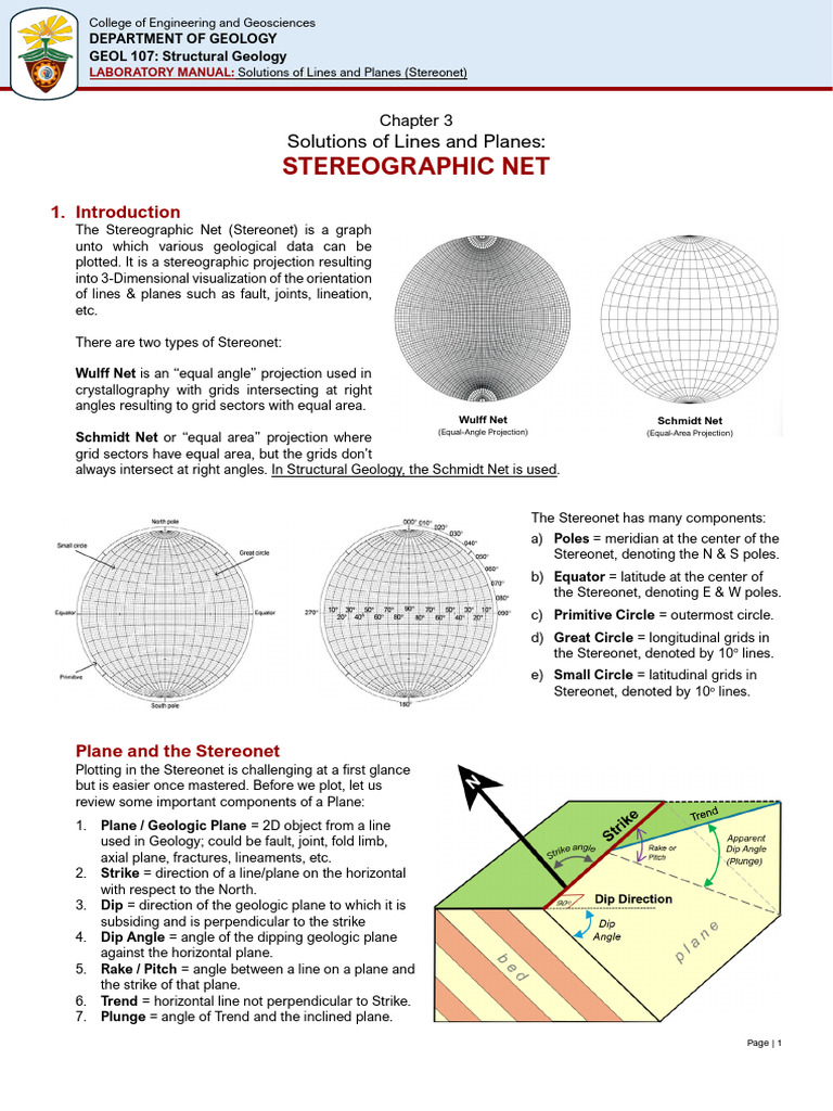 Stereonet Plotting in Structural Geology | PDF | Rotation | Euclidean ...
