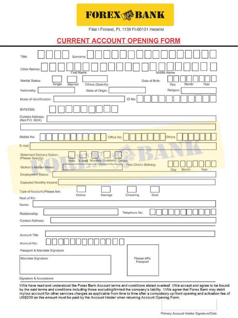Account Opening Form | PDF