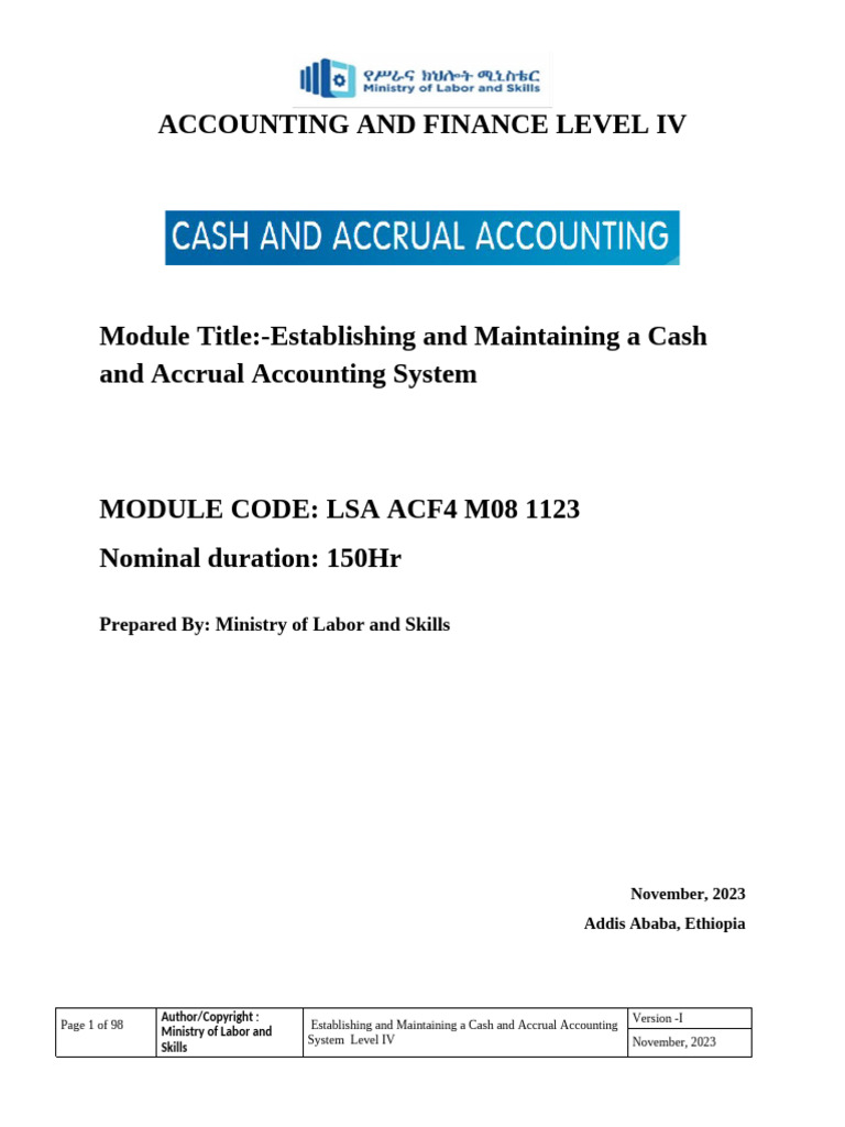 MO-08 - Cash and Accrual Accounting | PDF | Debits And Credits | Deferral