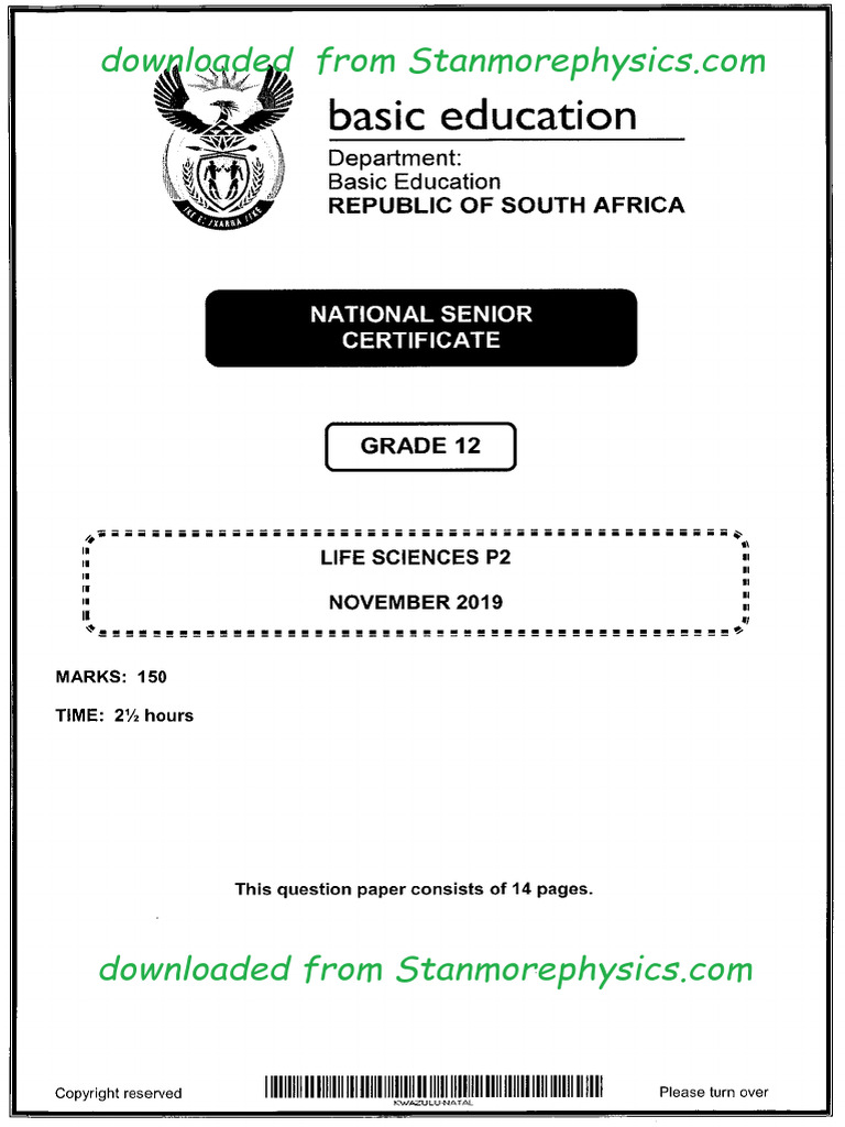 Life Science Nov P2 Grade 12 | PDF