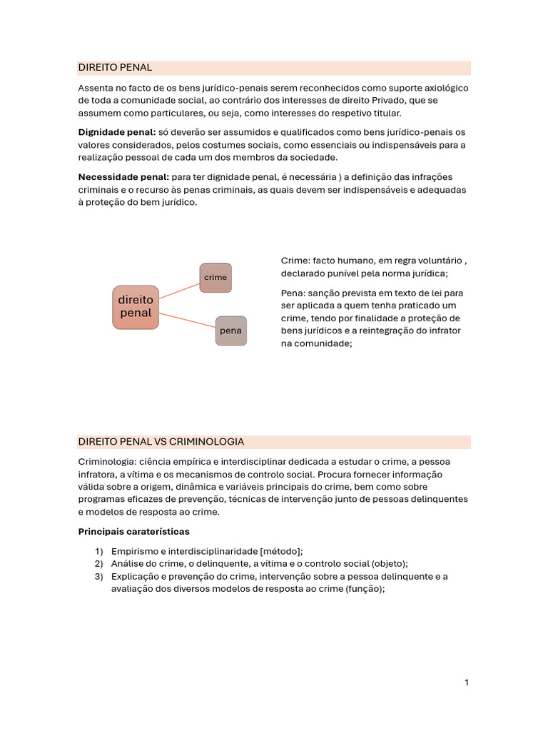 Fundamentos do Direito Penal e Criminologia | PDF | Crimes | Crime e ...