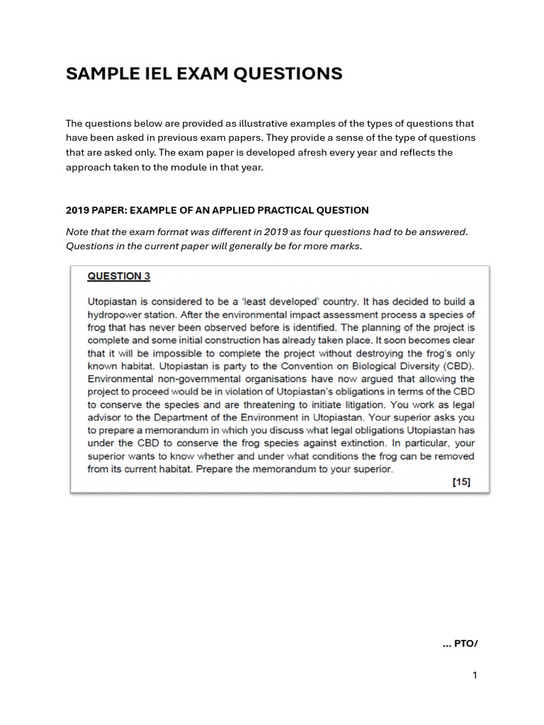 Sample Exam Questions 2025 | PDF