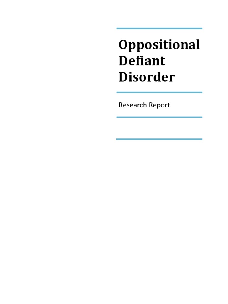 Oppositional Defiant Disorder | PDF | Self Efficacy | Attention Deficit ...