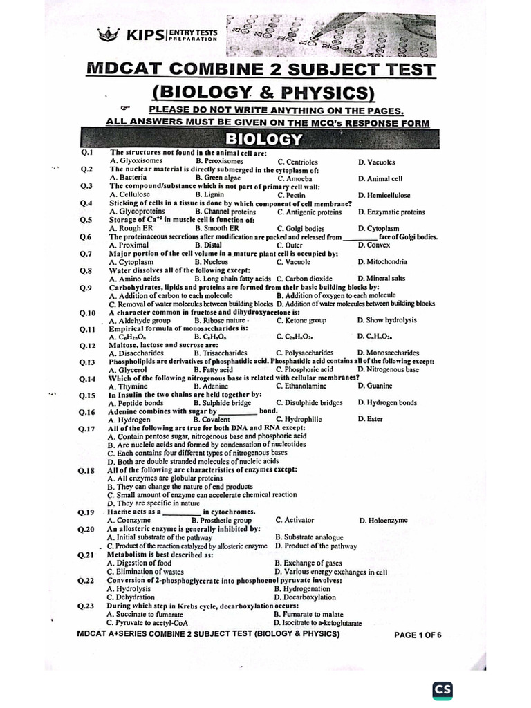 Kips Bio + Eng Full Book With Key | PDF