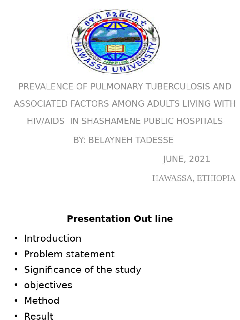 Prevalence of TB Among Hiv Patients in Shashemene Town Hospitals | PDF ...