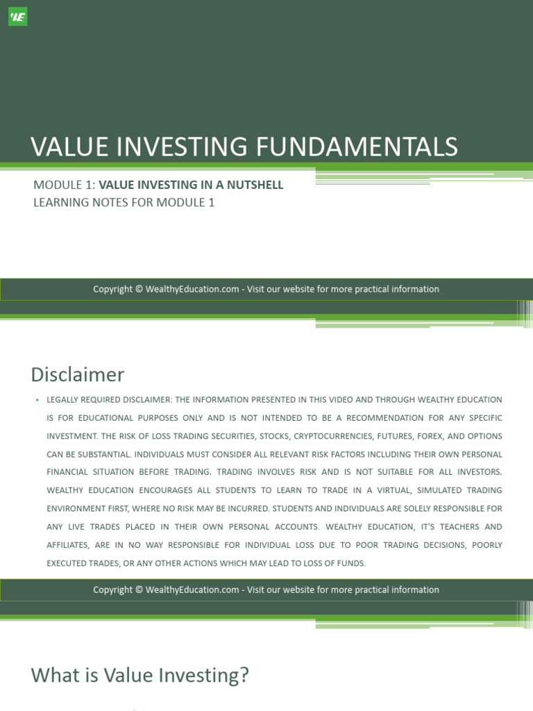 Value Investing Basics Explained | PDF | Investing | Valuation (Finance)