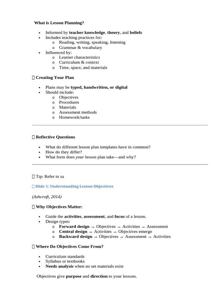Effective Lesson Planning Strategies | PDF