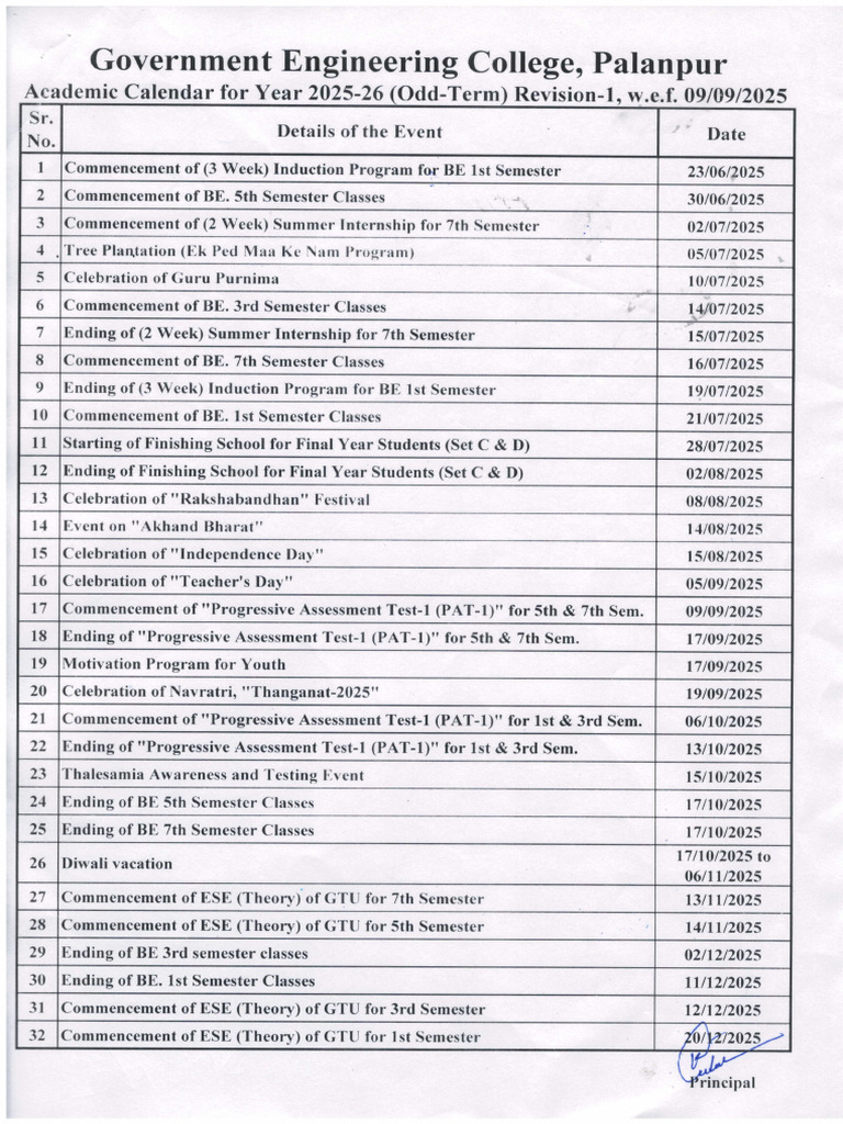 Academic Calendar 2025-26 | PDF