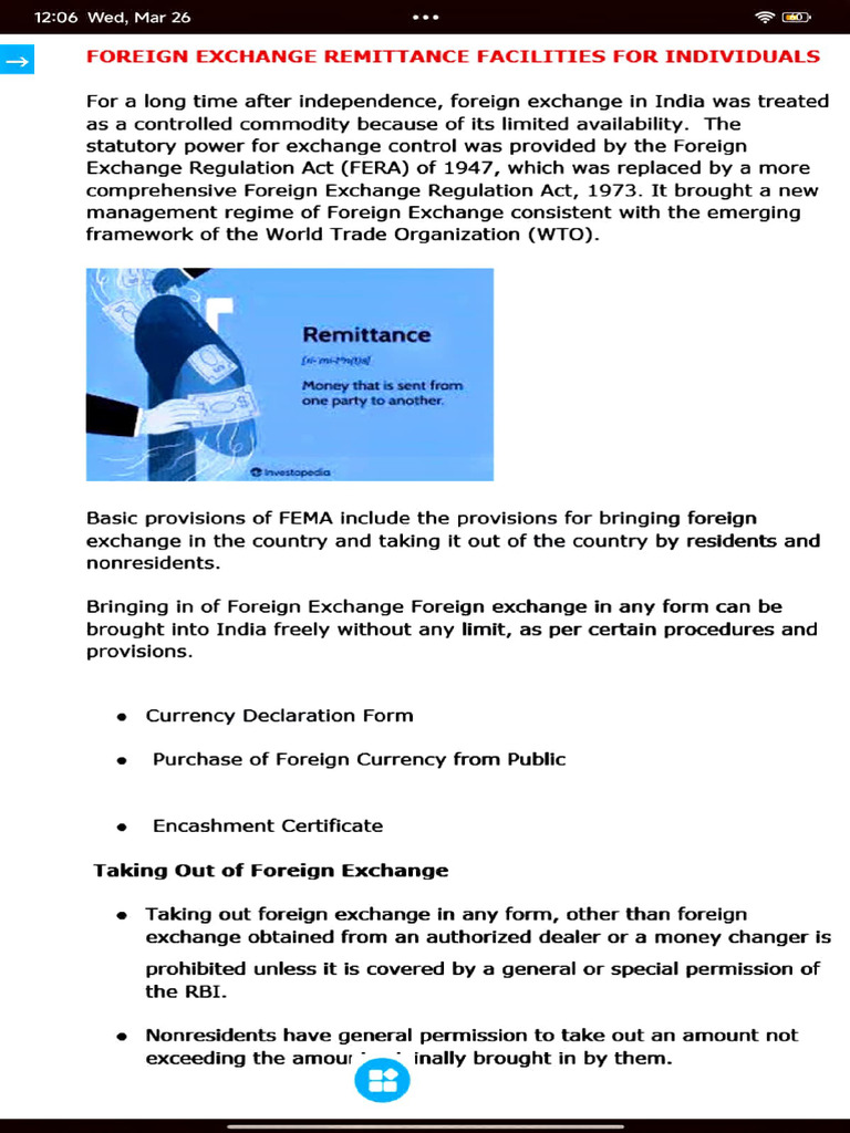 Module - A - Foreign Exchange Facility For Individuals | PDF