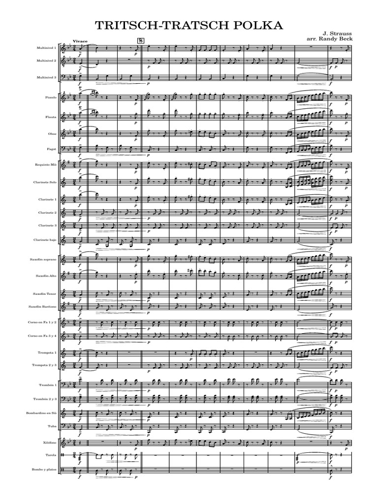 Tritsch Tratsch Polka - Score Partes y Multinivel | PDF